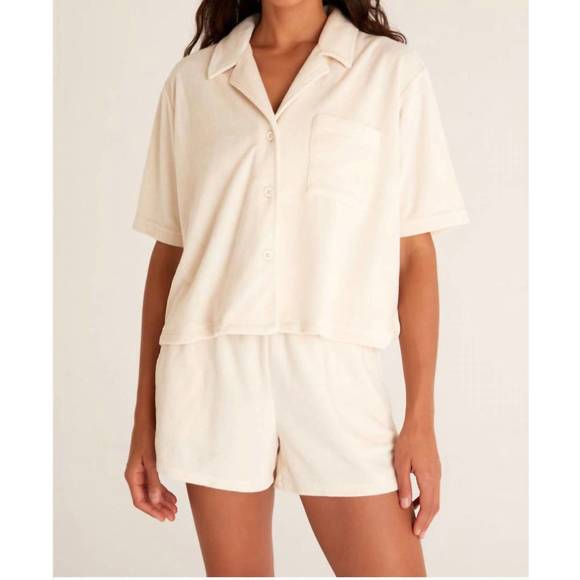 Z Supply | Tops | New Z Supply Resort Loop Terry Shirt In White Sand ...